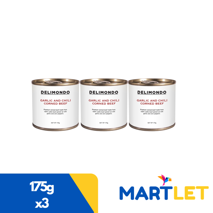 Delimondo Garlic and Chili Corned Beef 175g set of 3 | Lazada PH