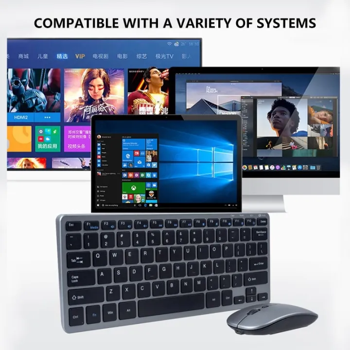 V2S KM600 Portable Mini 2.4GHz Wireless Keyboard Mouse Combo Slim Built ...