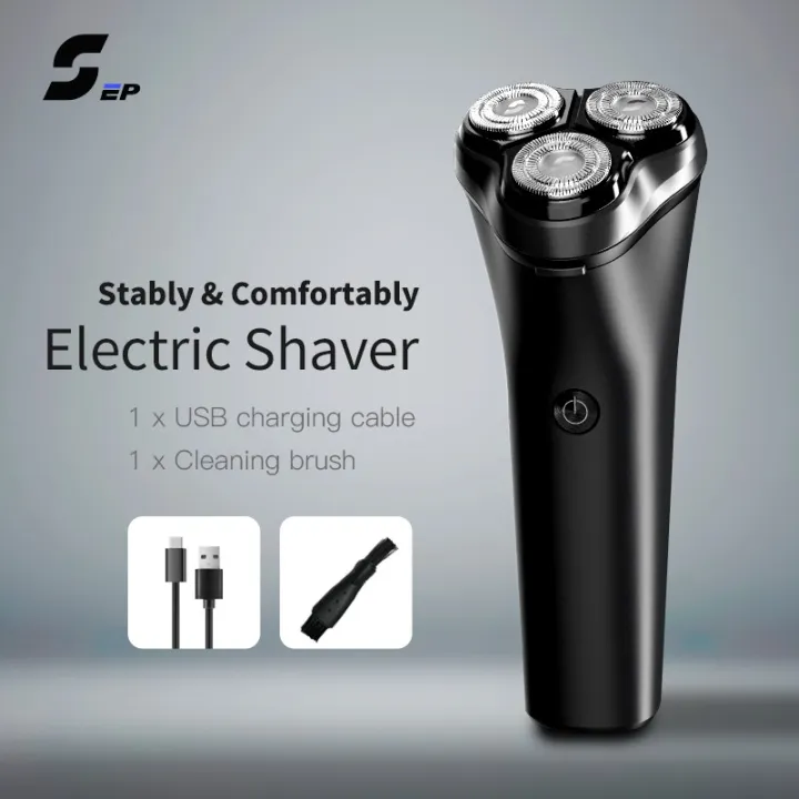 Electric Men's Shaver 3D Triple Blade Floating Razor Fast Charging ...