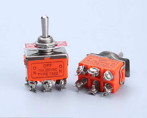 Toggle Switch (ON) OFF (ON) Spring Return 6 Pin Latching Switch QDD ...