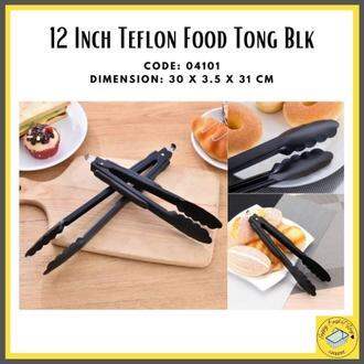 12 INCHES TEFLON FOOD TONG BLACK / TONG / BLACK TONG / FOOD TONG ...