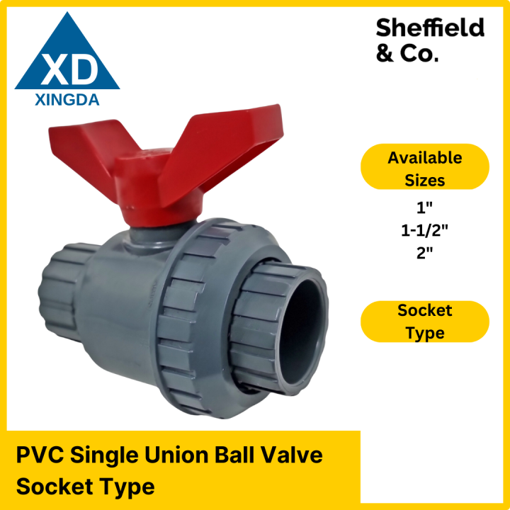 XINGDA PVC Single Union Ball Valve, Socket type (1" , 1-1/2" , 2 ...
