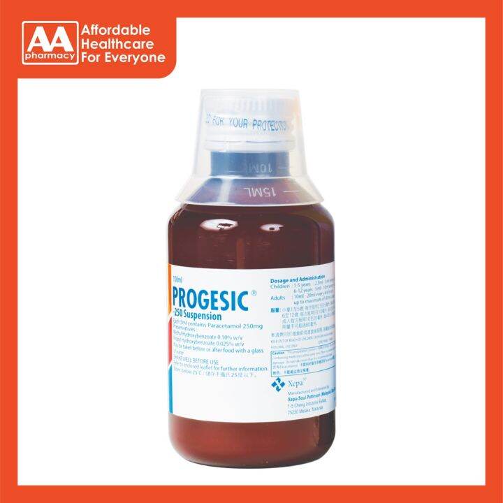 Progesic [Paracetamol 250mg] Suspension 100mL | Lazada