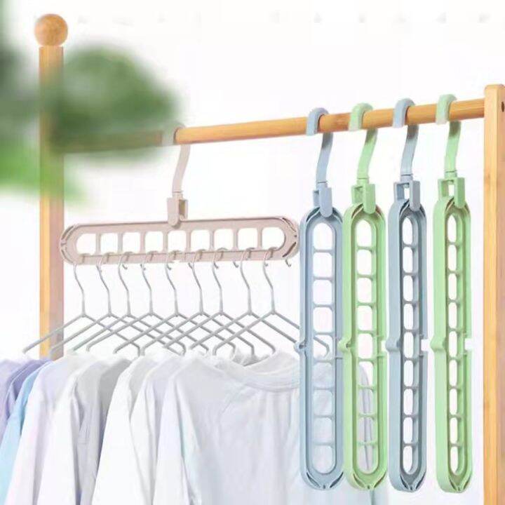 Multi-functional Magic Hanger Storage Artifact Hanger 9 Hole Folding ...