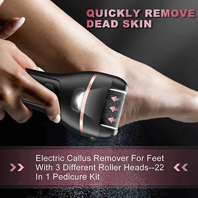 Electric Callus Remover for Feet with Rechargeable Waterproof 22 in 1 ...