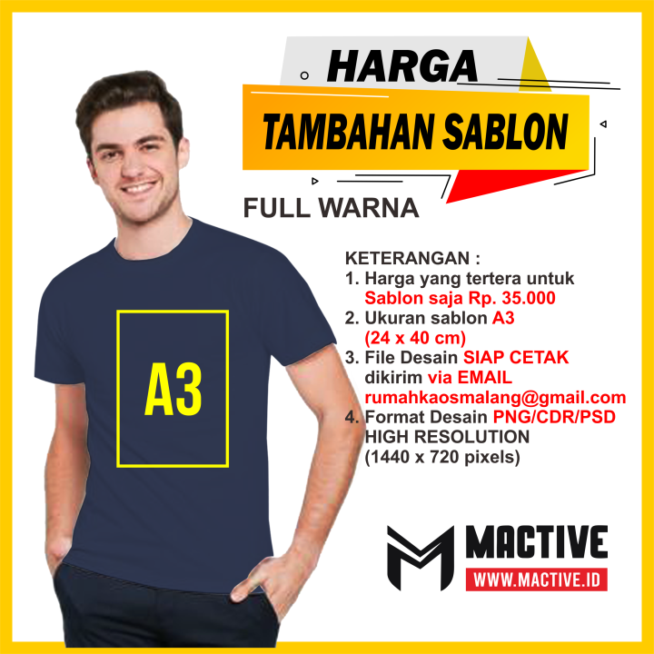 DTF TAMBAHAN UKURAN A3 CUSTOM KAOS SABLON | Lazada Indonesia