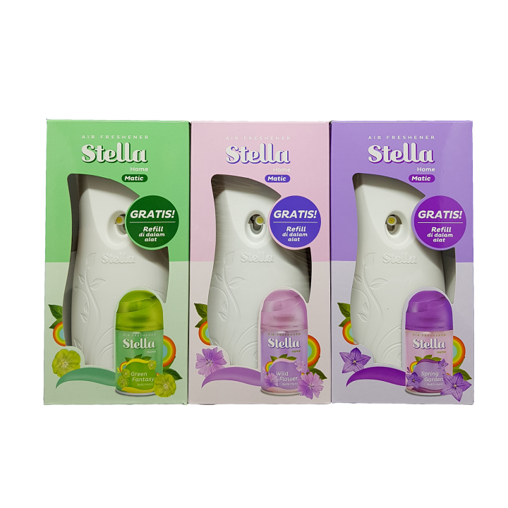 Stella Matic Air Freshener Alat + Refil 225 ml + Baterai Pengharum ...