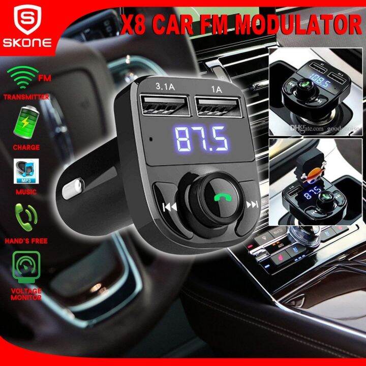 AMPLIFIERS Bluetooth Car Audio Receiver Transmitter Aux for Car FM X8 ...