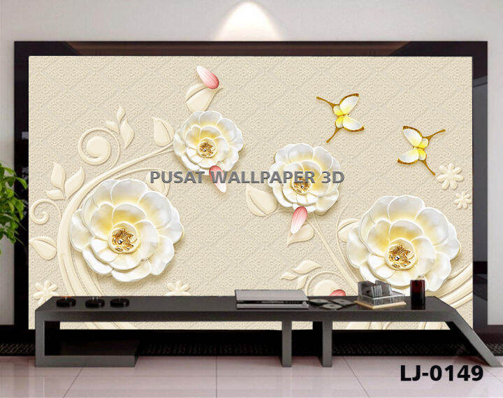 TERBARU !!! Wallpaper dinding motif Bunga wallpaper custom 3D Bunga ...