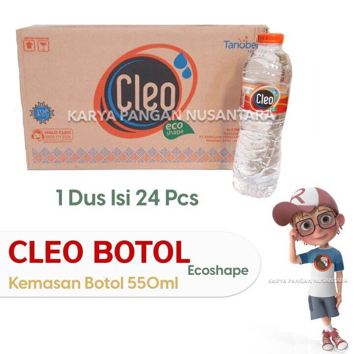 CLEO BOTOL ECO SHAPE 550ML AIR MINERAL CLEO ECOSHAPE 550 ML DUS 24 ...