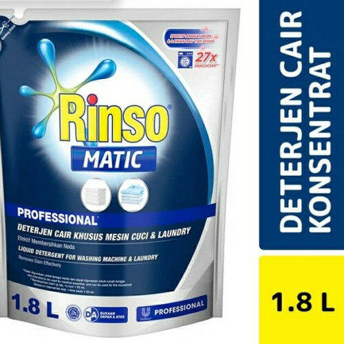 Rinso Matic Detergen Cair Liquid Profesional 1,8 Liter dan 1,65 Liter ...