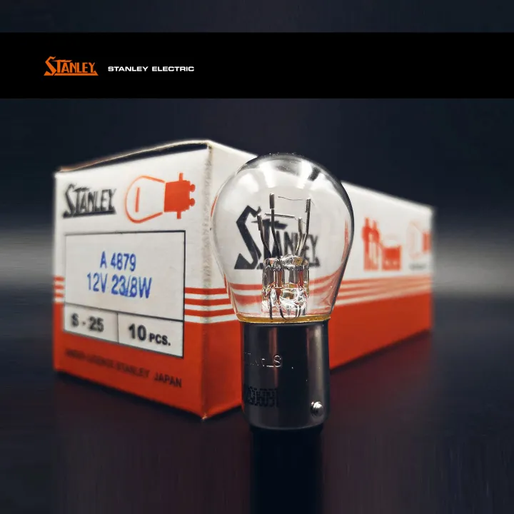 หลอดไฟเบรค Stanley A4879 12V 23/8W ขนาด 15 mm 2จุด ใช้ได้ทั่วไป (1pack ...