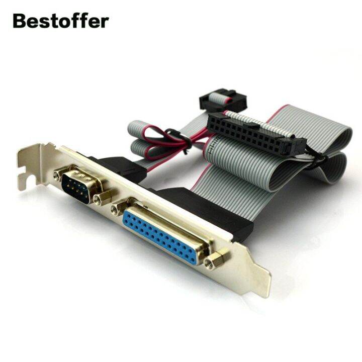 Motherboard Parallel LPT 25Pin Female Printer DB9 9Pin Male RS232 Com Port Cable Slot Bracket ...