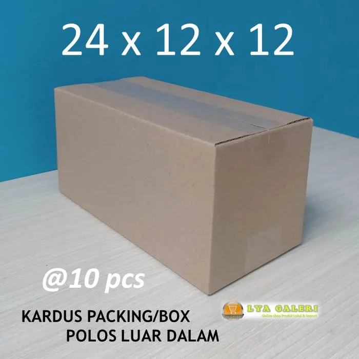 Karton Box Uk.24x12x12 cm Kardus Packing Polos Luar Dalam (10 pcs ...