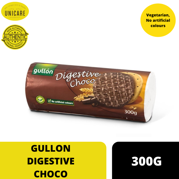 GULLON DIGESTIVE CHOCO 300G. Vegetarian, No artificial colours | Lazada
