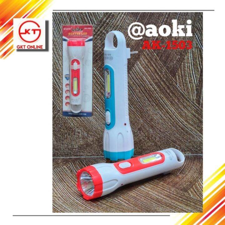 Senter Tangan Aoki Aoki AK-1503 / Lampu Senter LED Cas Aoki / Lampu ...
