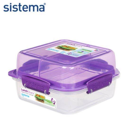 Sistema To Go Lunch Stack Square Container กล่องอาหารกลางวันปิกนิก1.24L ...