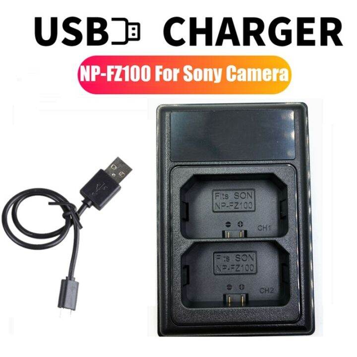 Hfes Np-fz100 Usb Lcd Dual Battery Charger A7iii A6500 For With A7373 A7riii A9 A7r4 Camera ...