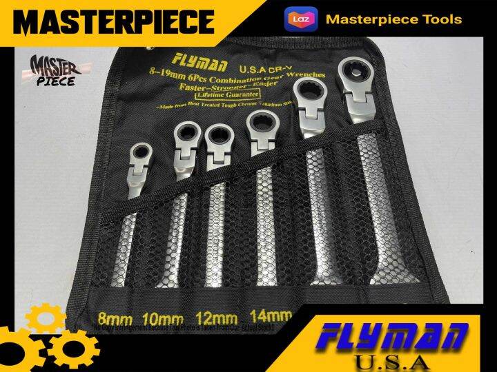 Flyman Combination Wrench Set 6 Pcs.(Flexible Ratchet End) | Lazada PH