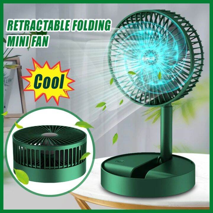 Desk Electric Fan Small folding fan with USB charging retractable 3 ...