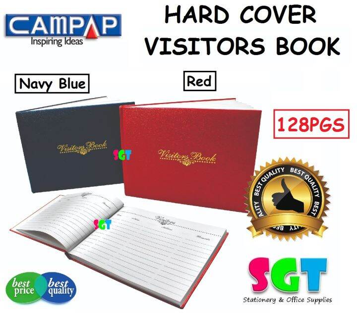 CAMPAP Hard Cover Visitors Book 128pgs (Random Colour) | Lazada