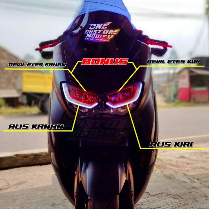 PAKET FULL LAMPU ALIS LED KHUSUS NMAX DRL + MATA DEVIL EYES ALL NEW ...