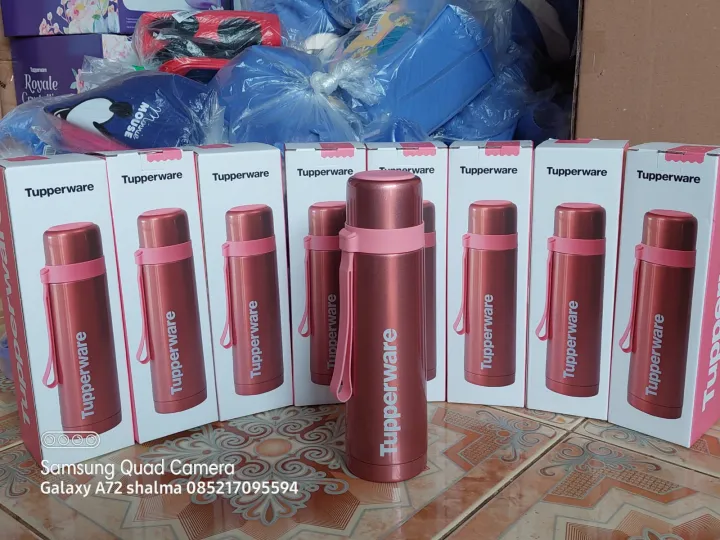 DUA TUP PINK AND CHOCOLATE TUPPERWARE / TERMOS PANAS / BOTOL MINUM PANAS / TERMOS / THERMOS ...