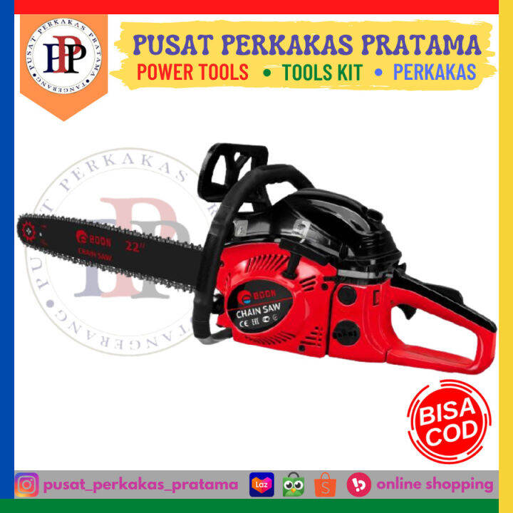Mesin ChainSaw 22 INCH EDON 2 Tak Gergaji Potong Pohon Kayu Chain saw ...