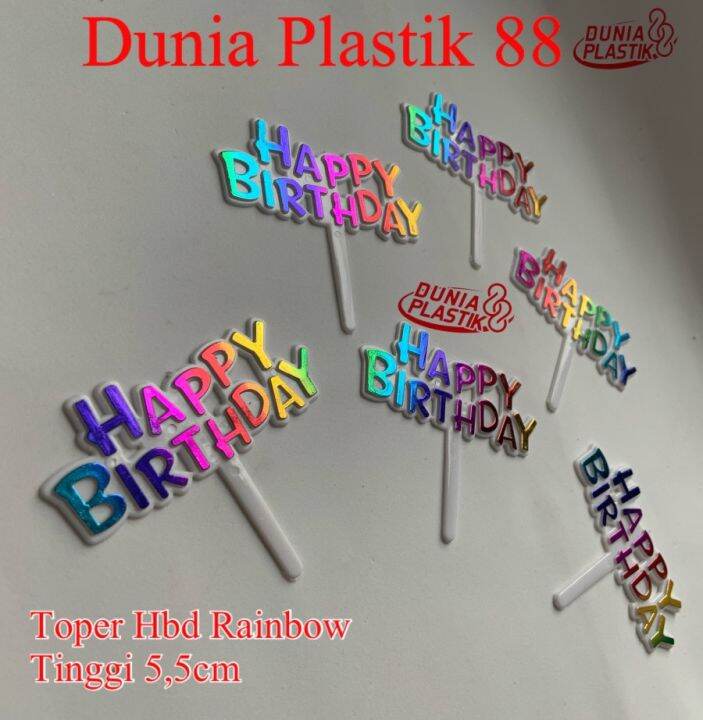 1pcs TOPER HBD RAINBOW tusukan hiasan topper aksesoris acsesoris cake ...