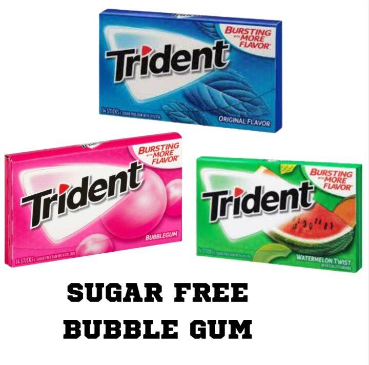 Trident Bubble Gum Sugar Free 14 sticks | Lazada PH