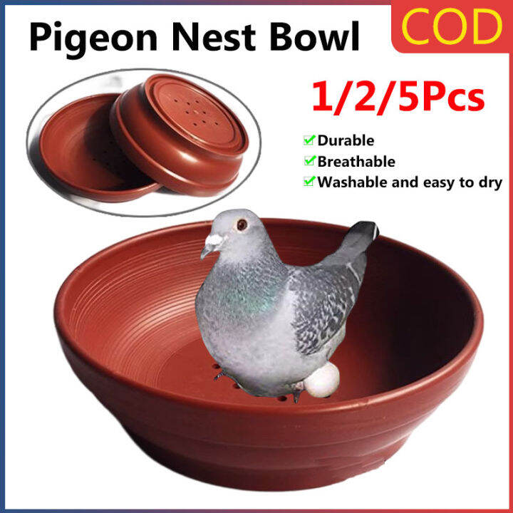 Pigeon Nest Bowl 22.5cm Plastic Clay Pot Bird Cage Breeding Hatching Nest with Vent Holes ...