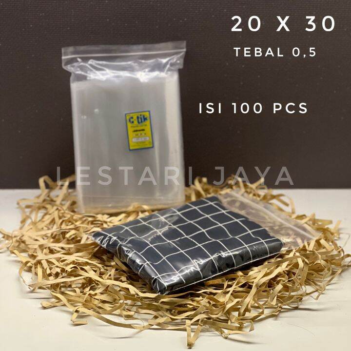 Plastik Klip 20x30 CM Plastik Packing Baju Kaos Seal Zip Lock Cetik ...