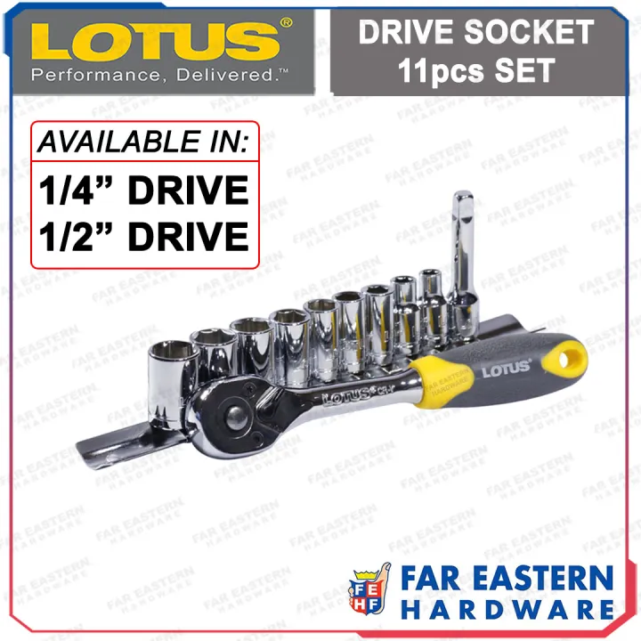 LOTUS Drive Socket 11pcs Set 1/4" | 1/2" LTHT | Lazada PH