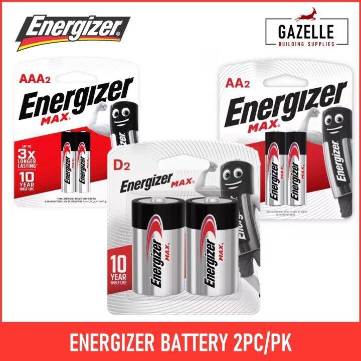 Energizer Max AA / AAA / D Batteries - 2 Pieces / Pack | Lazada PH