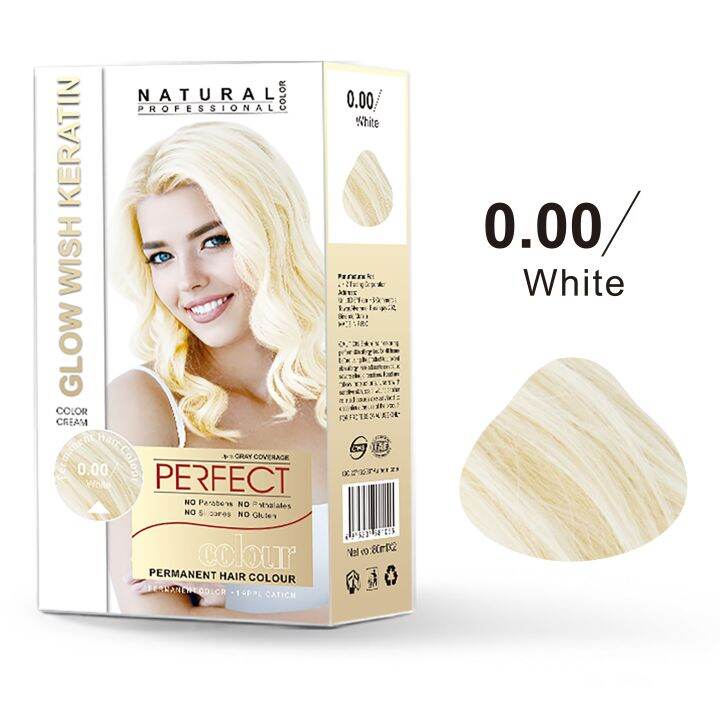 White Permanent Hair Color Set - 0.00 Glow Wish Keratin Hair Color ...