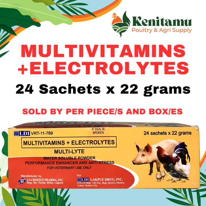 MULTI-LYTE (MULTIVITAMINS + ELECTROLYTES) 24 SACHETS X 22 GRAMS SOLD BY ...