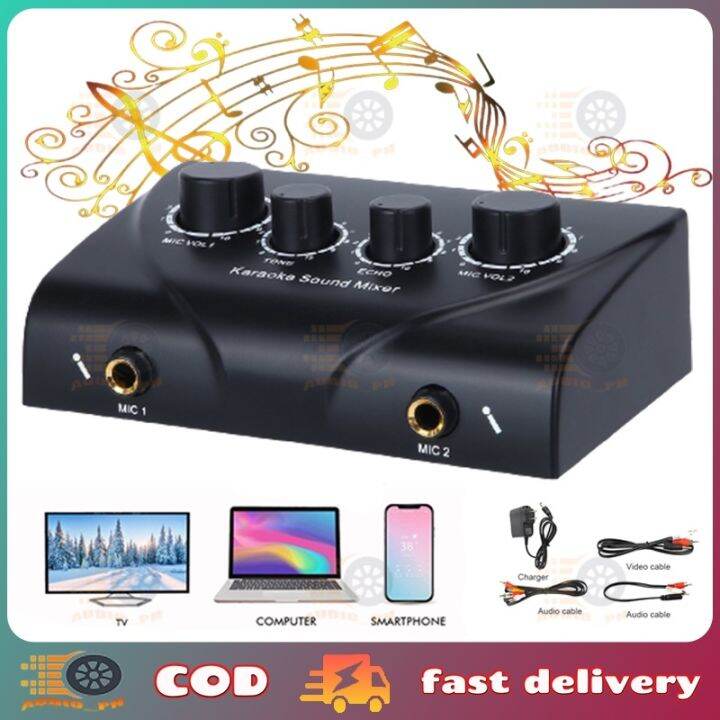 Karaoke Echo Mixer Multifunctional Audio Mixer Dual Mic Input For ...