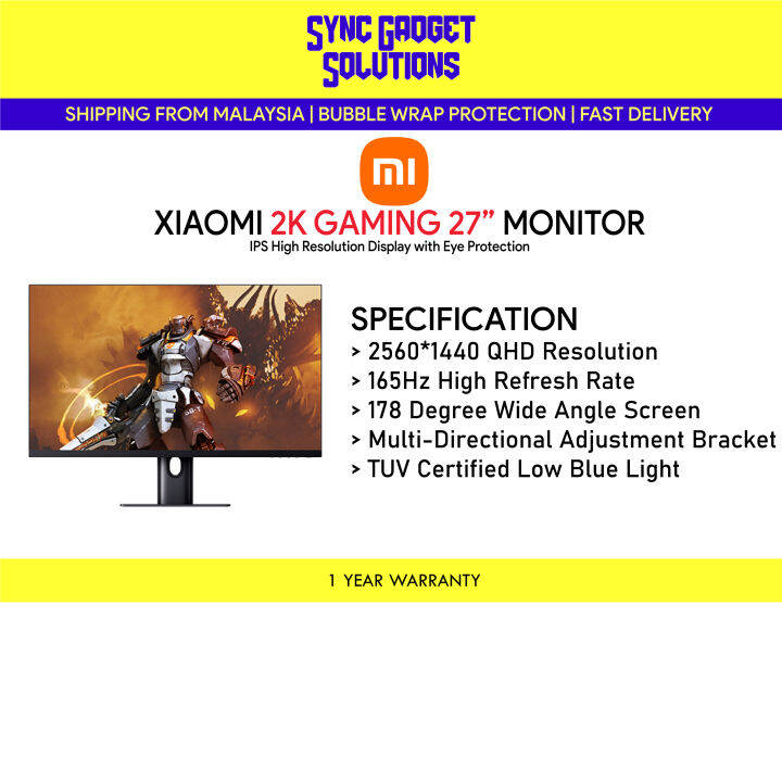 [NEW] Xiaomi Mi 2K Gaming Monitor 27-inches (QHD 2K Display, 165Hz ...