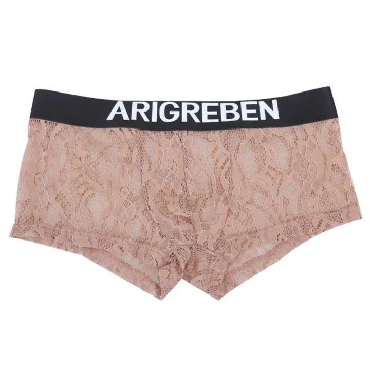 Men See Through Boxer Briefs Sheer Mesh Pouch Underwear Panties ...