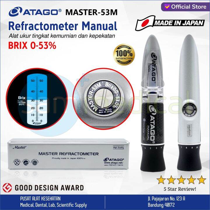 Atago Refractometer Manual BRIX 0-53 Persen - Master 53M | Lazada Indonesia