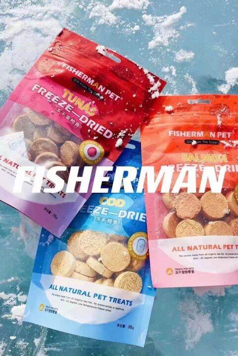 Fisherman Pet: 35g Freeze Dried Fish Flavor Biscuits for Cat and Dog ...
