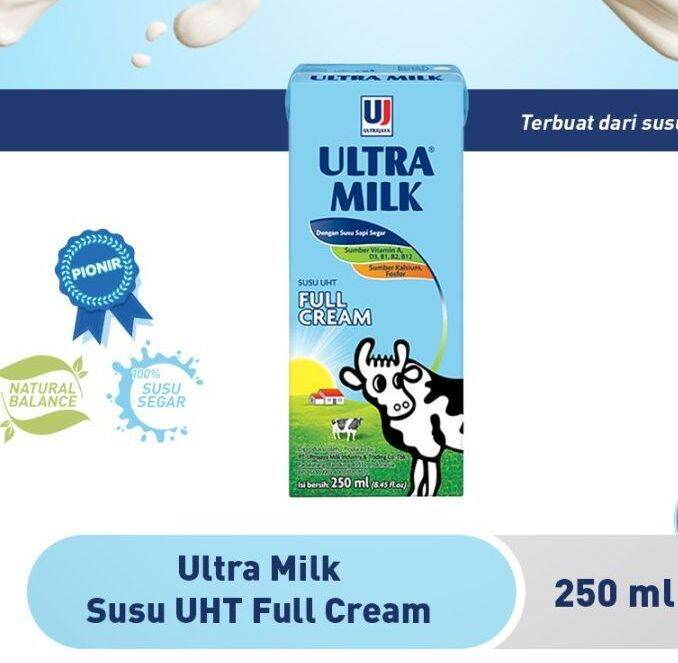 Susu UHT ULTRA 250ml Susu fullcream | Lazada Indonesia