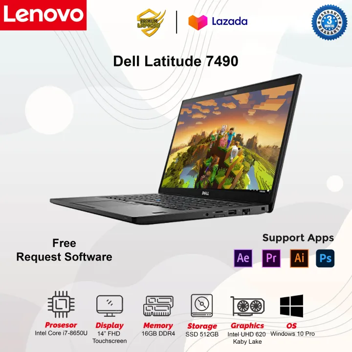 Laptop Dell Latitude 7490 Core i7 Gen 8 Touchscreen 16GB SSD 512GB Second ORl BERGARANSI ...