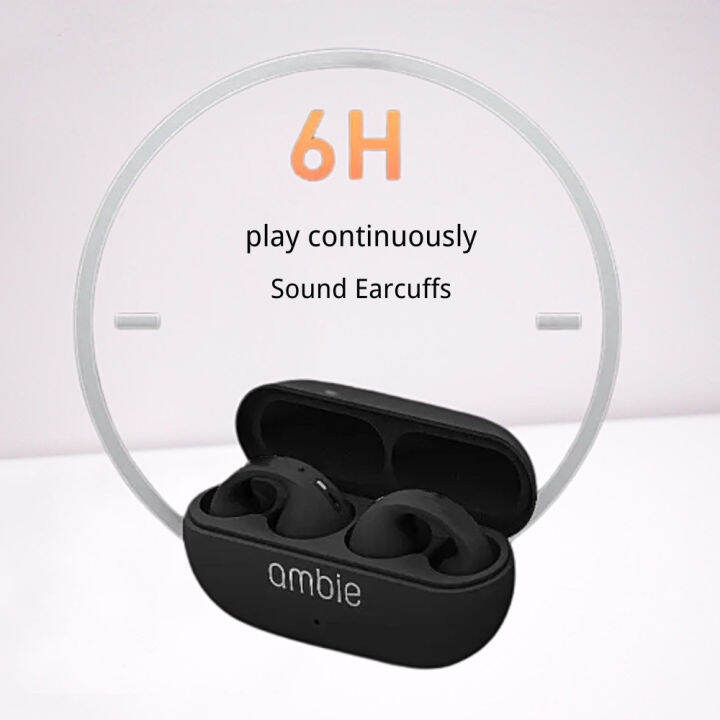 พร้อมส่ง ambie หูฟังบลูทูธไร้สาย หูฟังออกกำลังกาย แบบหนีบหูใช้ได้ทุกที่ ...