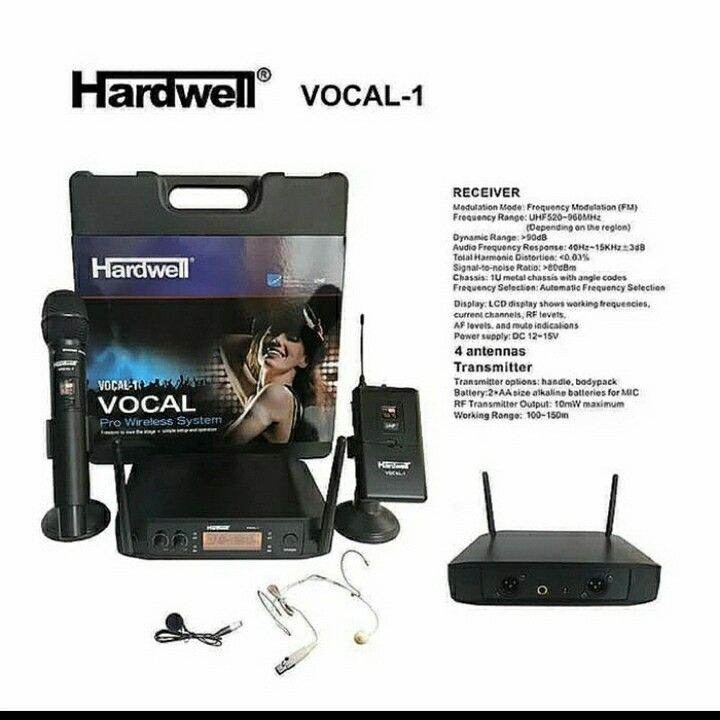 MICROPHONE WIRELLES HARDWELL VOCAL-1 MIC PROFESIONAL - Merah | Lazada ...