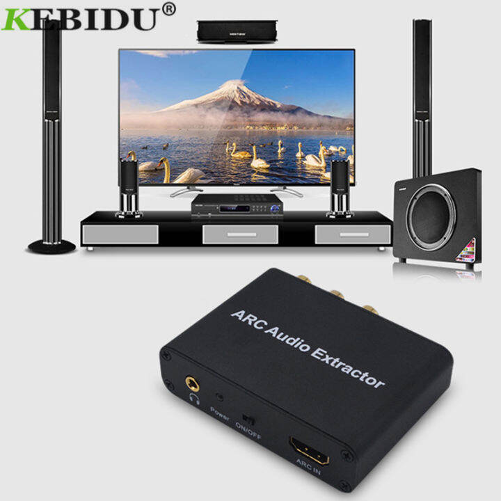 HDMI-compatible Audio Adapter ARC Audio Extractor with Digital Optical TOSLINK SPDIF Coaxial and ...