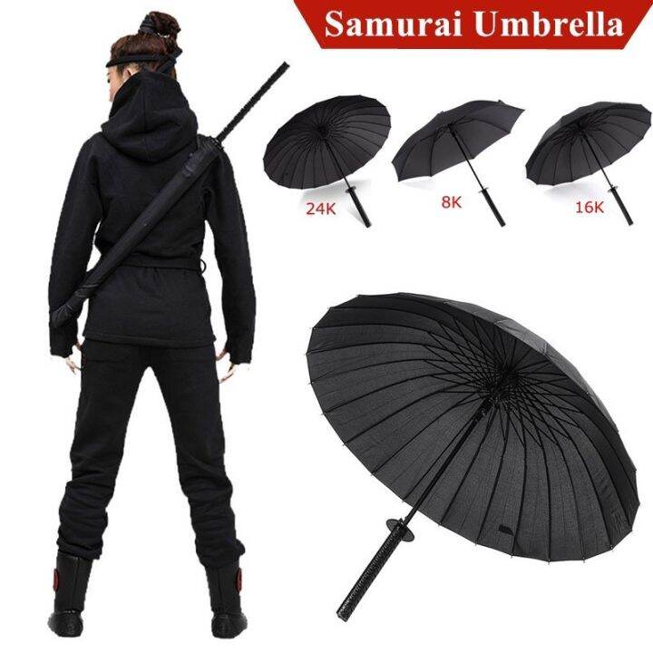 24K Japanese Anime Samurai sword long handle umbrella Korean samurai ...