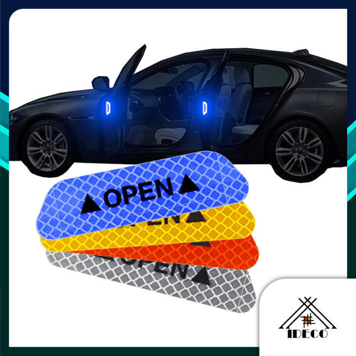 iDECO 4pcs Car Universal OPEN Reflective Sticker Warning Mark ...