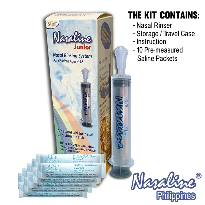 Squip Nasaline Junior Nasal Rinsing System / Nasal Irrigator Saline kit ...