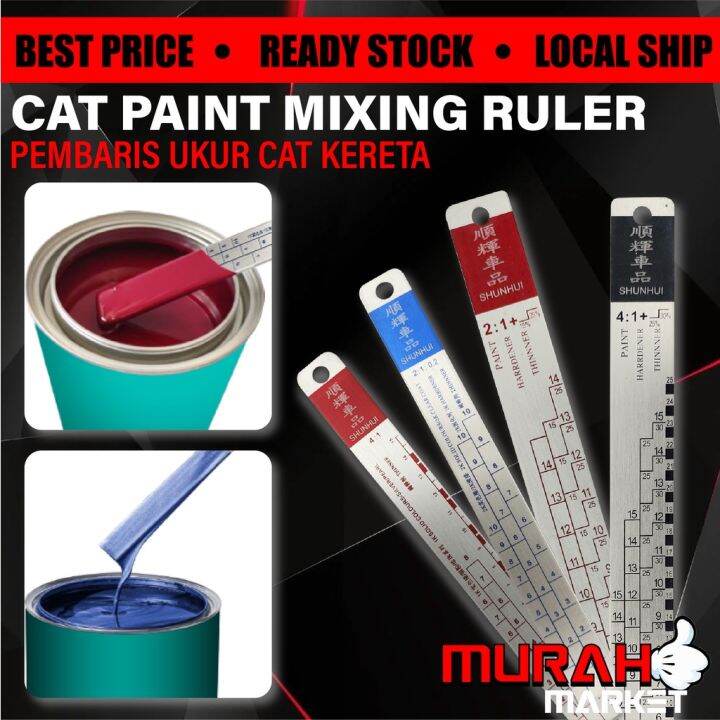Paint Mixing Ruler Car Paint Measuring Calibration Scale Aluminum ...